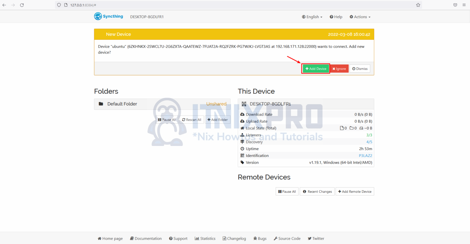 Synchronize Files between multiple devices using Syncthing - itnixpro.com