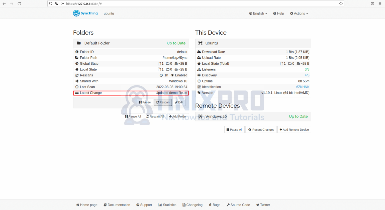 Synchronize Files between multiple devices using Syncthing - itnixpro.com