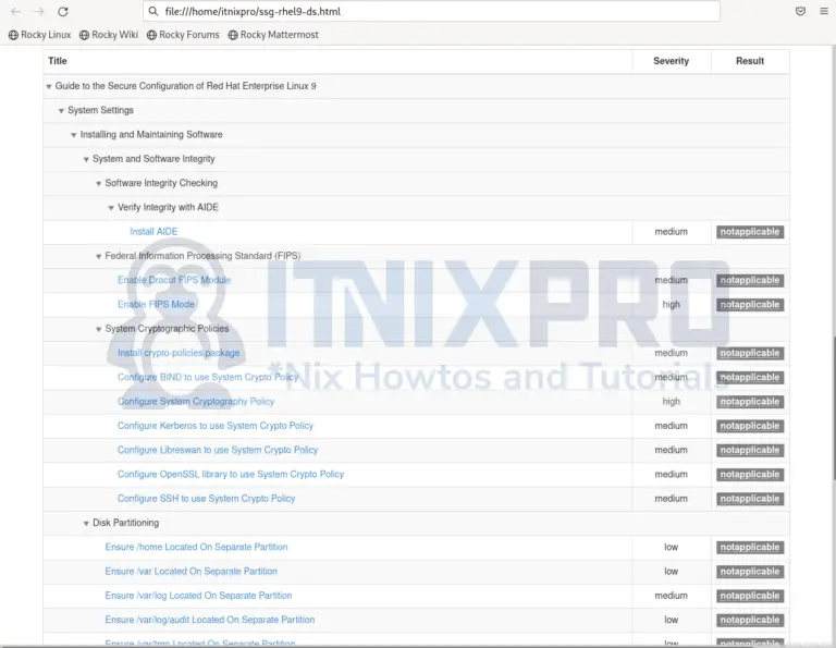 Install OpenSCAP on Rocky Linux - itnixpro.com